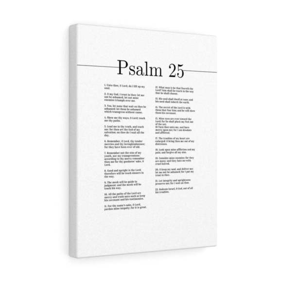 Express Your Love Gifts | Art | Scripture Sign Psalm 25 White Bible Chapter Canvas Christian ...